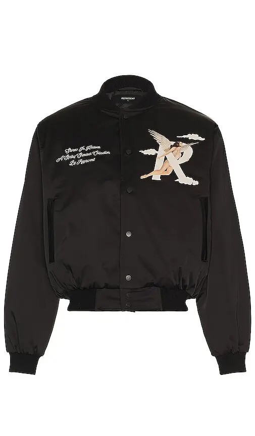 Represent Storms In Heaven Souvenir Bomber Jacket In Black In Jet